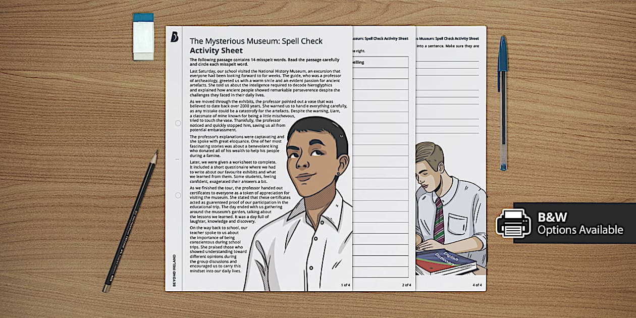 The Mysterious Museum: Spell Check (teacher made) - Twinkl