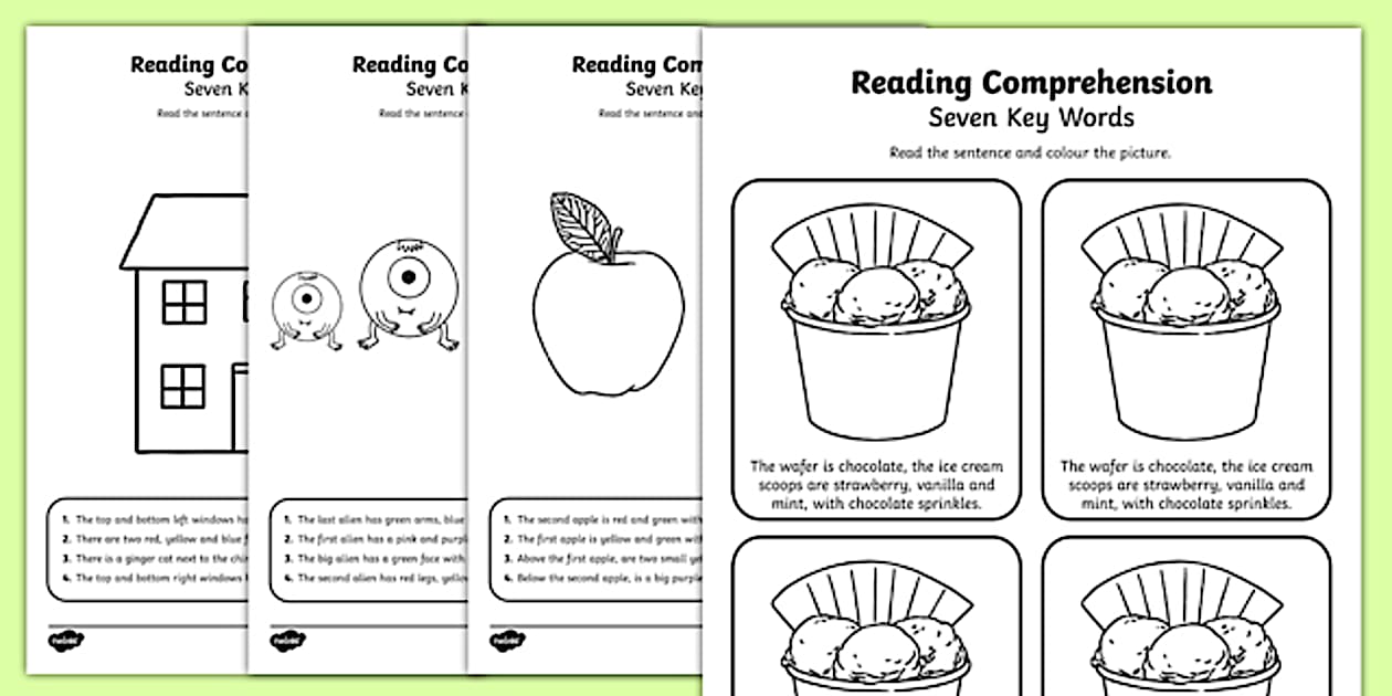Reading Comprehension Seven Key Words Worksheet / Worksheet Pack, worksheet