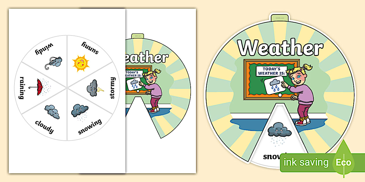 Weather Spinning Wheel (teacher made) - Twinkl