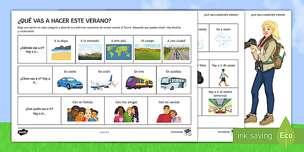 What Are You Going to Do This Summer? Writing Worksheet / Worksheet Spanish