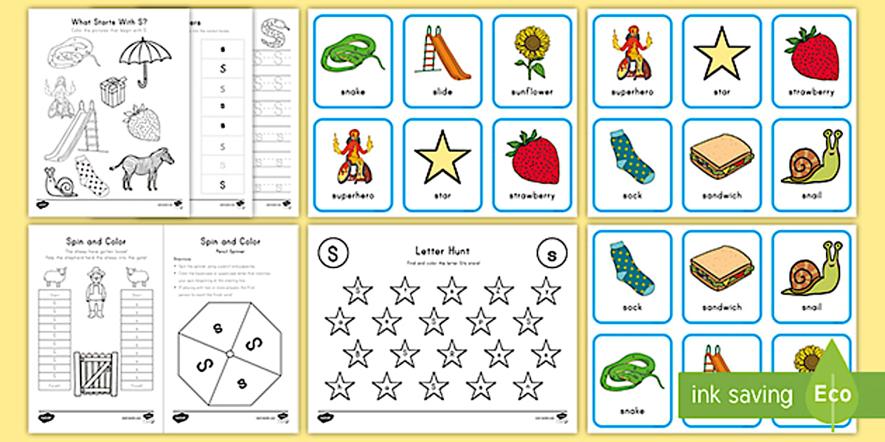 Letter S Worksheet and Activity Pack for PreK-K - Twinkl