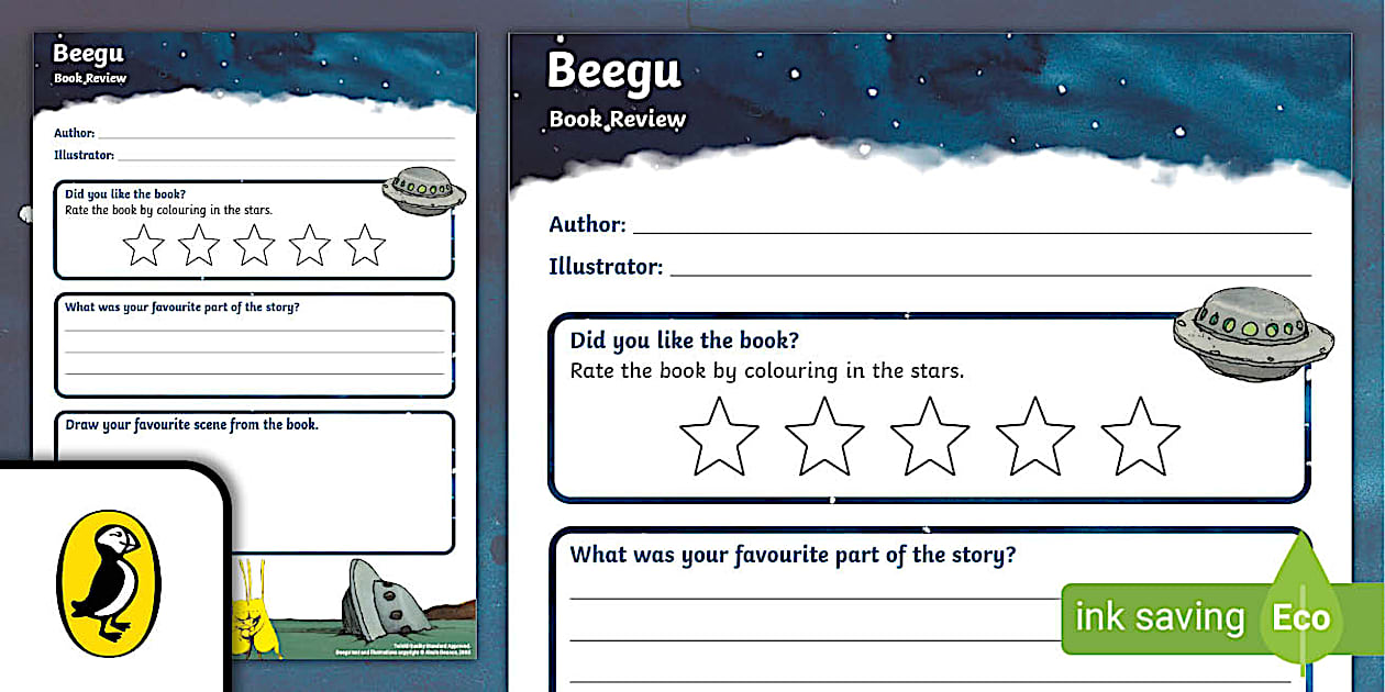FREE! - Beegu Template | Book Review | Twinkl & Puffin Books