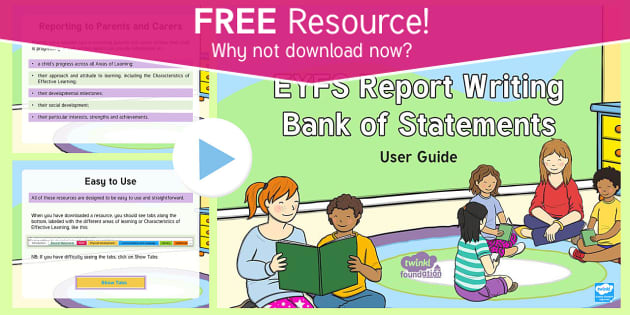 FREE! - EYFS Report Writing Resources Guidance PowerPoint