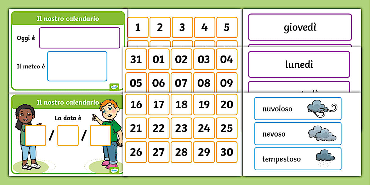Il Meteo Giornaliera Calendario Data Compatta Attività