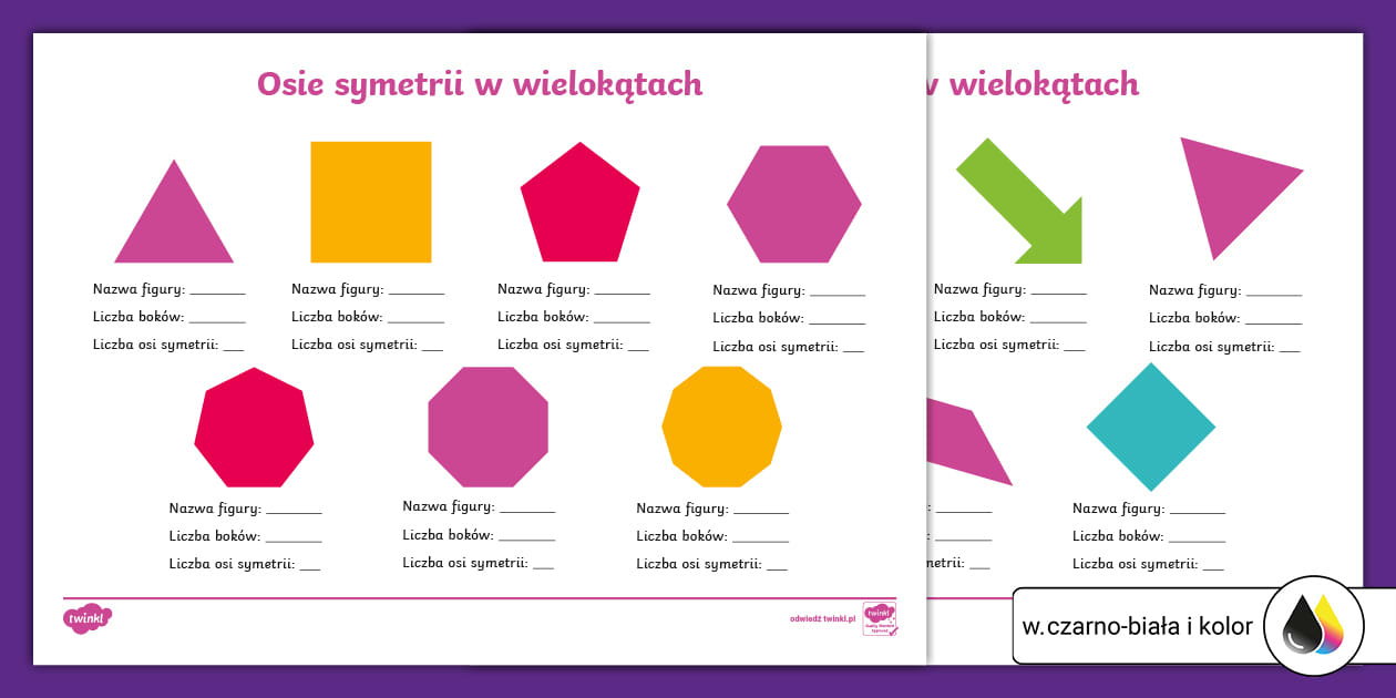 Symetria w kształtach | Karta pracy | Edukacja matematyczna