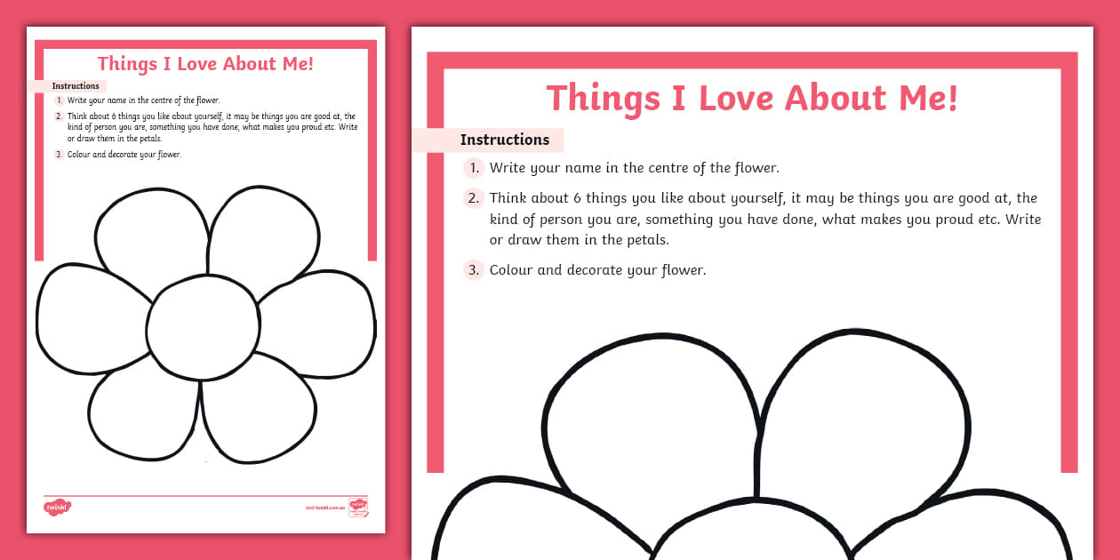 Valentine's Day - Things I Love About Me! Activity