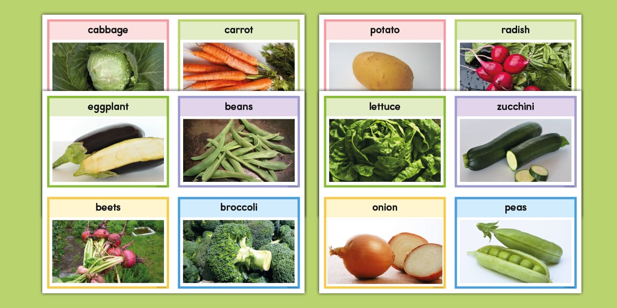 Vegetables Photo Flash Cards (teacher made) - Twinkl