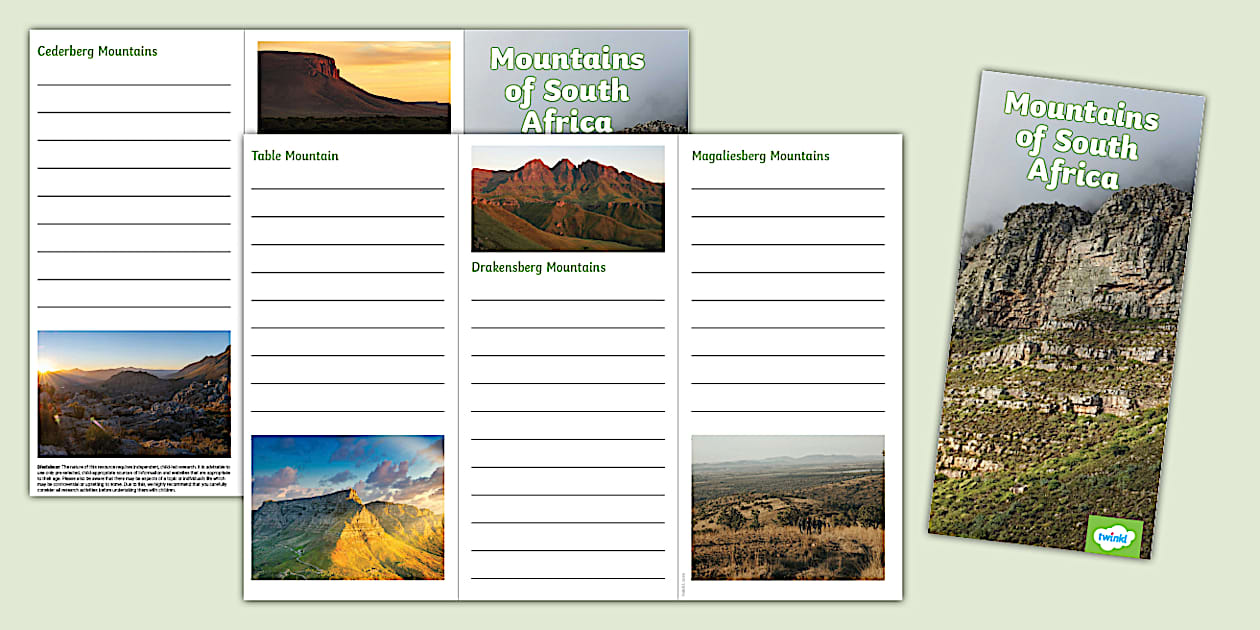 Mountains of South Africa Leaflet Template (Teacher-Made)