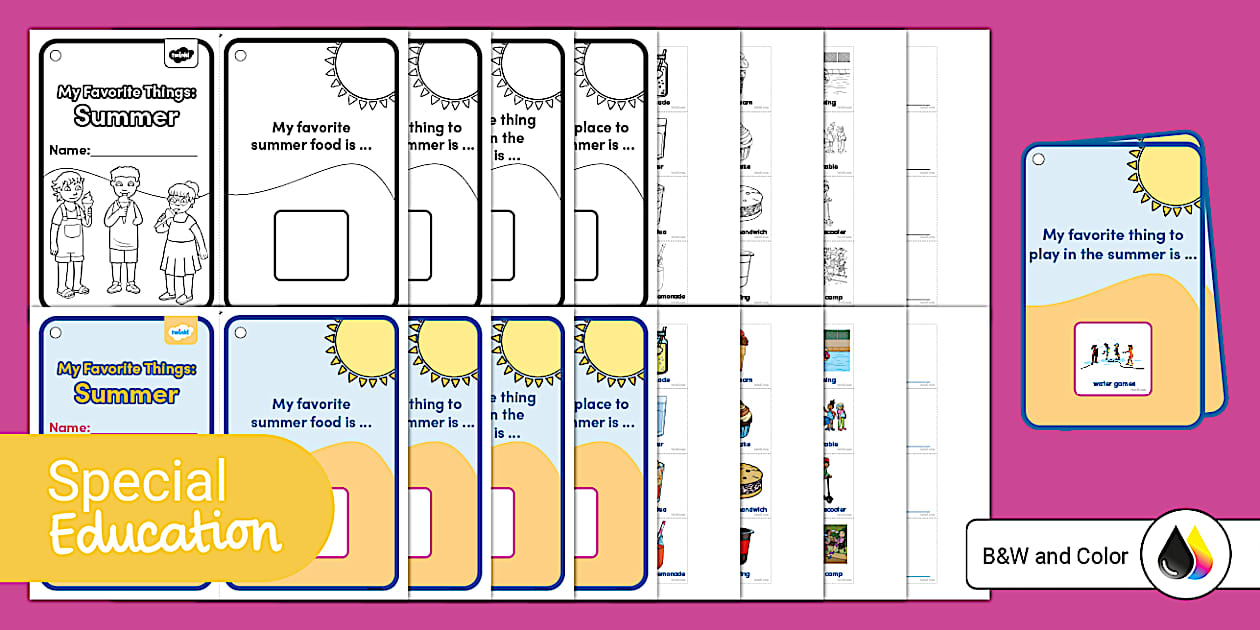 Summer Workbook | Visual Support for Special Education