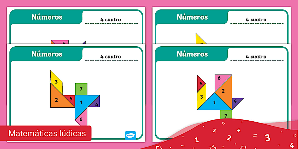 Tangram - Número cuatro (teacher made) - Twinkl