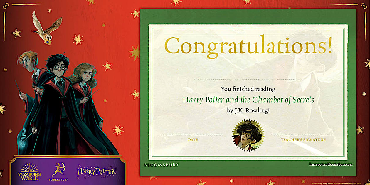Harry Potter and the Chamber of Secrets: Certificate
