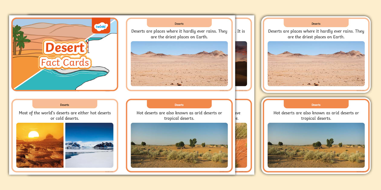 * NEW * Deserts Fact Cards - KS1 (teacher made) - Twinkl