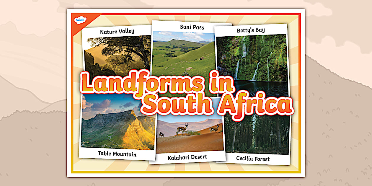 Landforms in South Africa Photo Display Poster - Twinkl