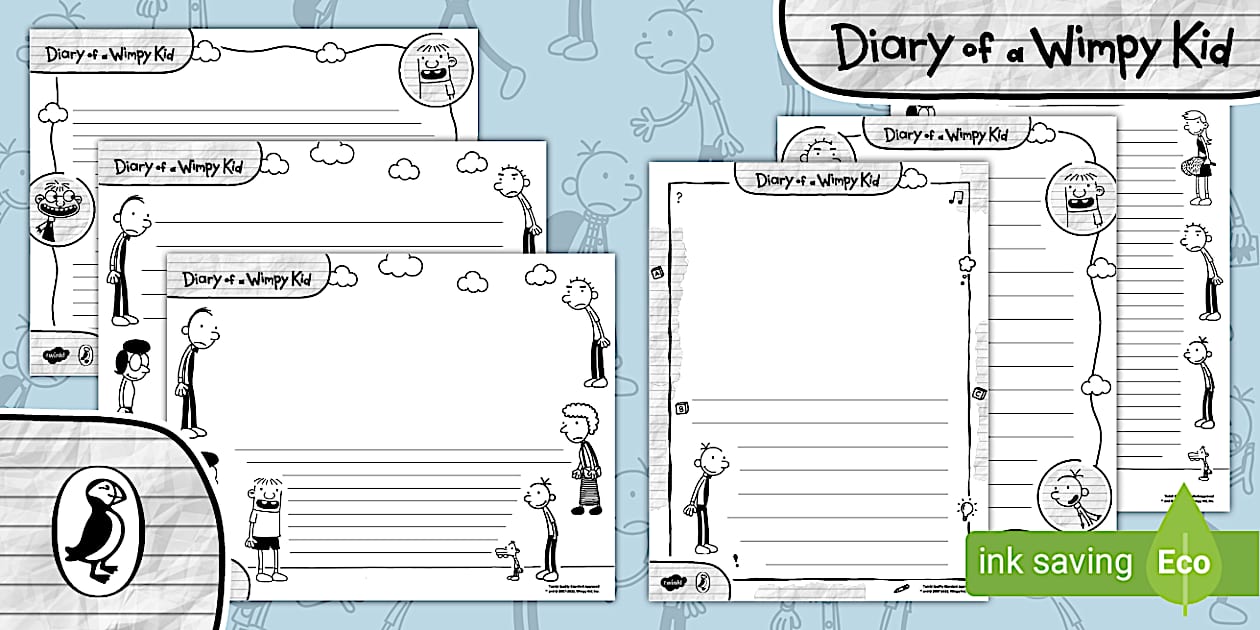 FREE! - Diary of a Wimpy Kid Blank and Lined Journal Writing Pages