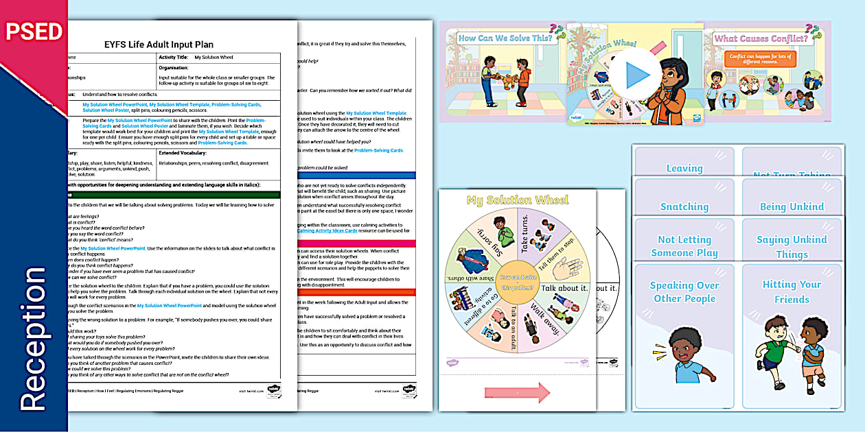 EYFS PSED My Solution Wheel Plan and Pack (teacher made)