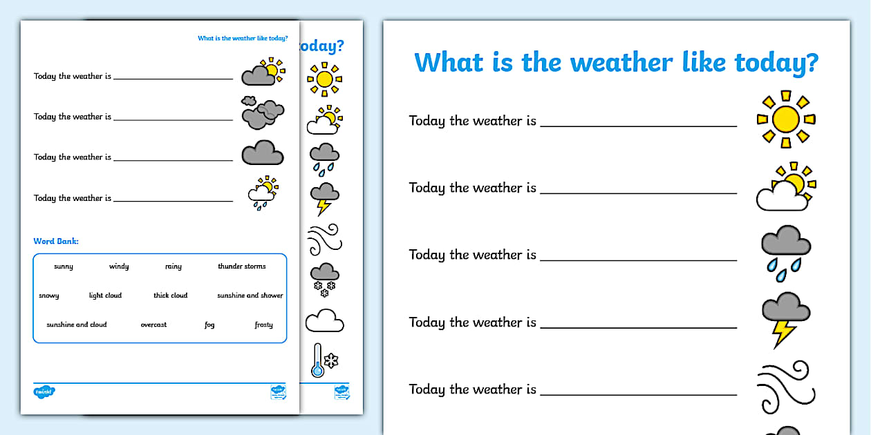 Weather Sentence Completer Worksheet / Worksheet - Twinkl