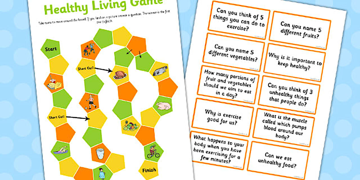 Black and White Healthy Living Game EYFS and KS1 - Twinkl