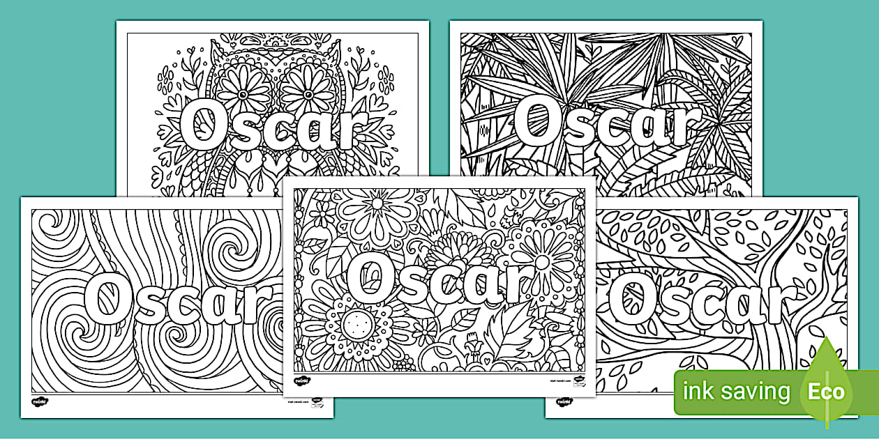 Oscar Mindfulness Name Colouring Activity | Twinkl | KS1