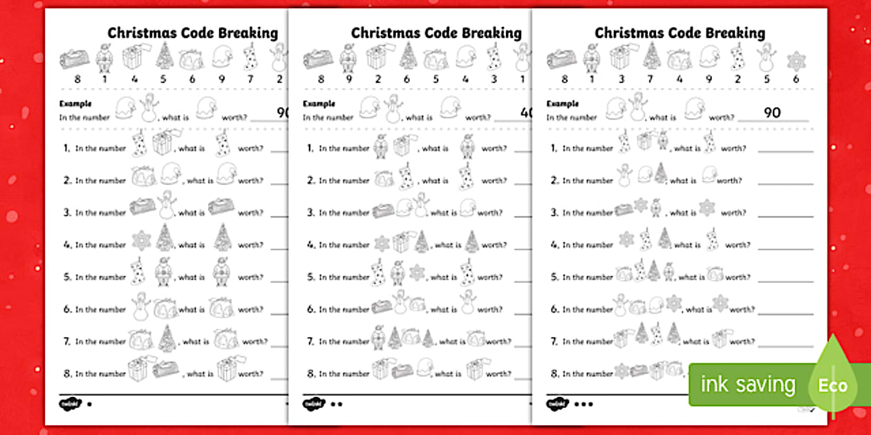 Christmas Place Value Worksheets (teacher made) - Twinkl