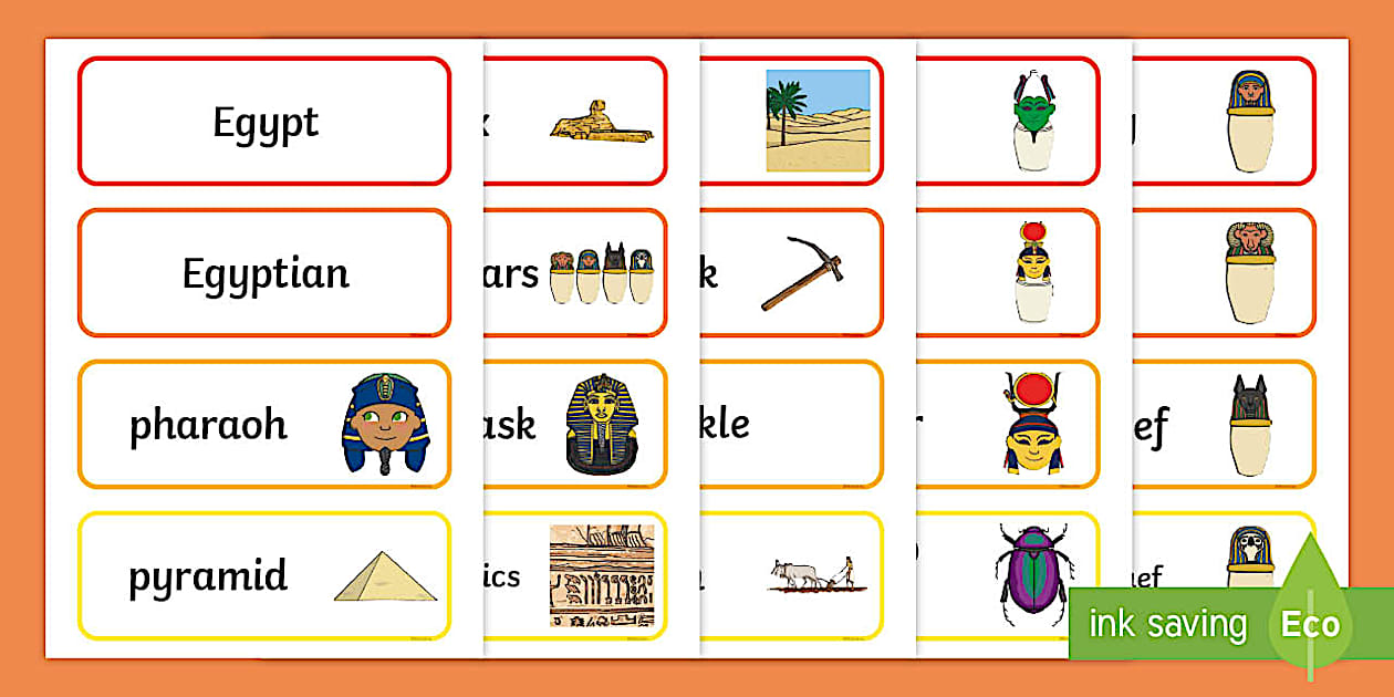 Ancient Egypt Vocabulary - Word Card Resource - Teacher Made