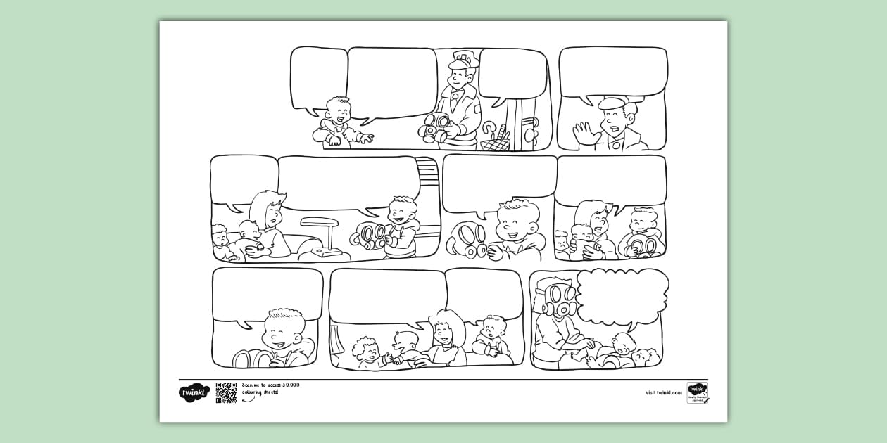 Comic Strip Colouring Sheet | Teaching Resources | Twinkl