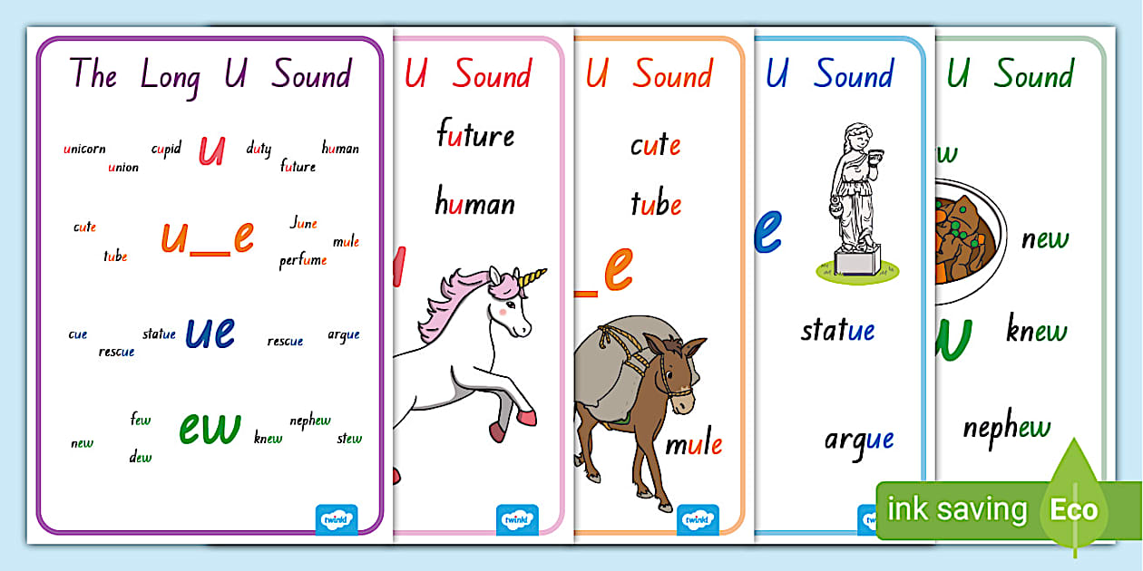 Dyslexic Long U Sounds A4 Display Posters (teacher made)
