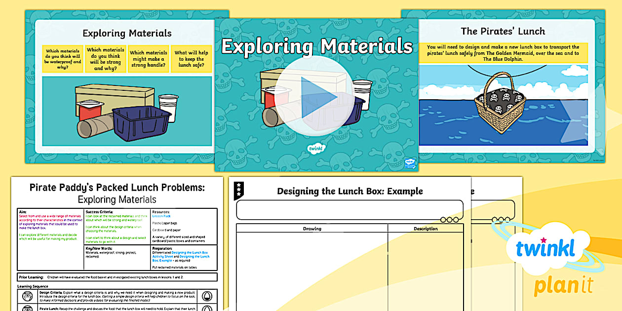 D&T: Pirate Paddy's Packed Lunch Problems: Exploring Materials KS1 ...