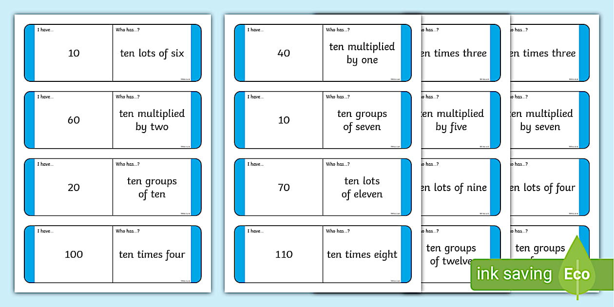 Editable 10 Times Table Loop Cards (teacher made) - Twinkl
