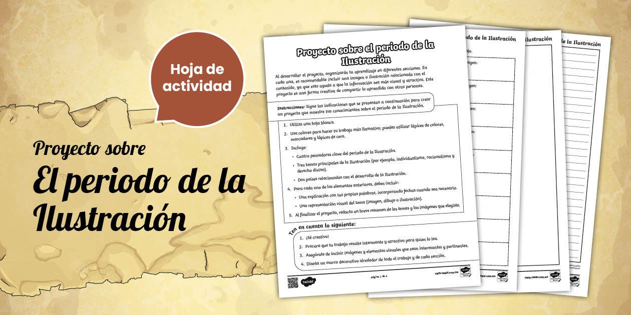 Proyecto sobre la Ilustración- hoja de actividad creativa