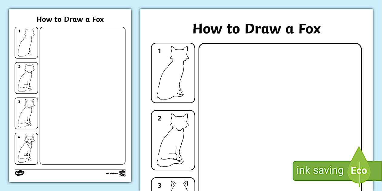 Fox Drawing Outline Practise | How to Draw a Fox - Twinkl