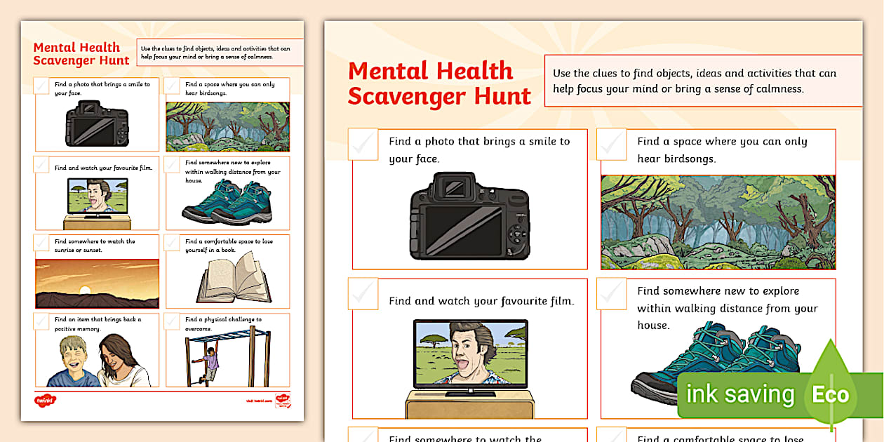 Mental Health Scavenger Hunt (creat de profesori) - Twinkl