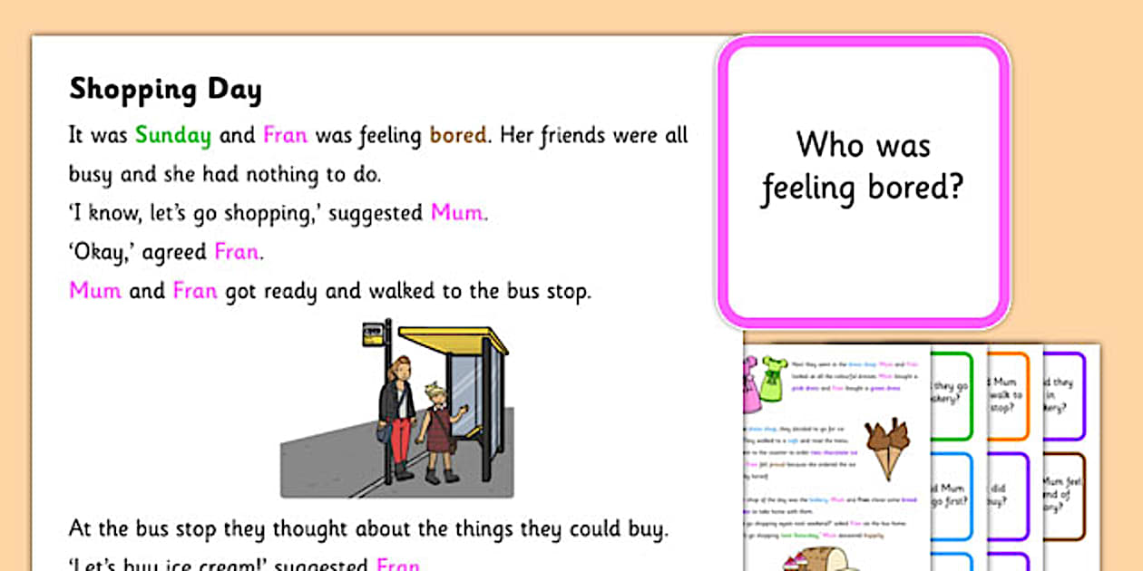 Shopping Day Question and Word Listening Story - Twinkl