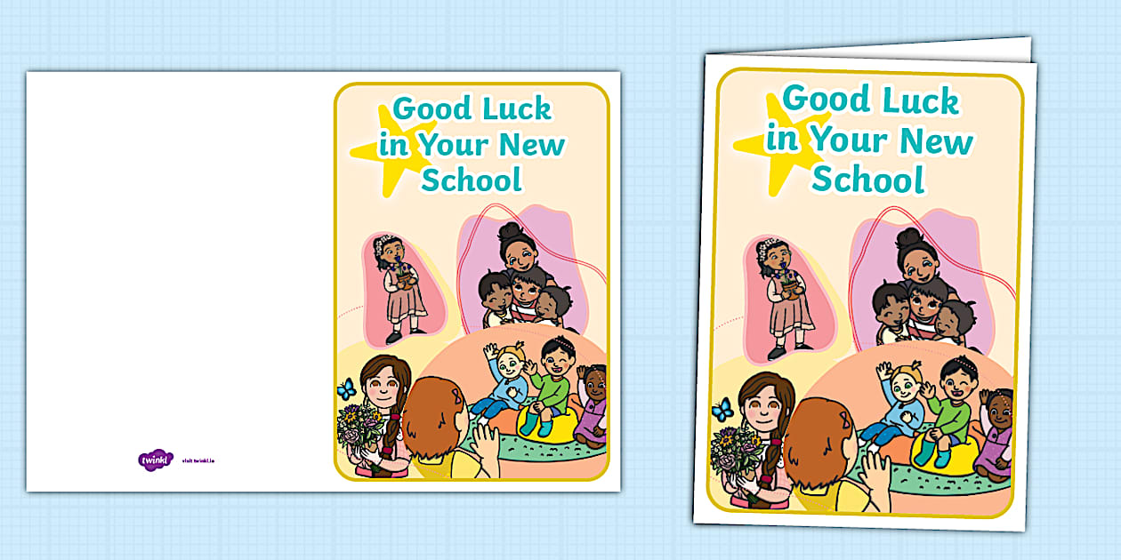 Good Luck in Your New School Greetings Card - Twinkl