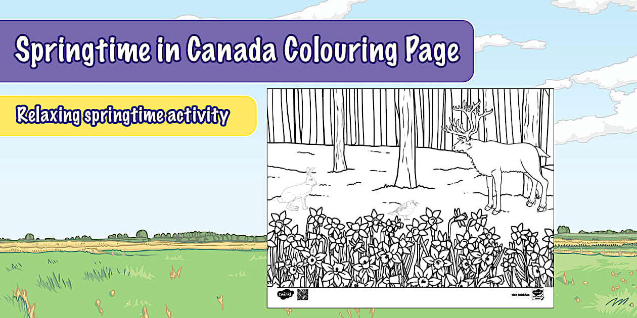 Springtime in Canada Colouring Page