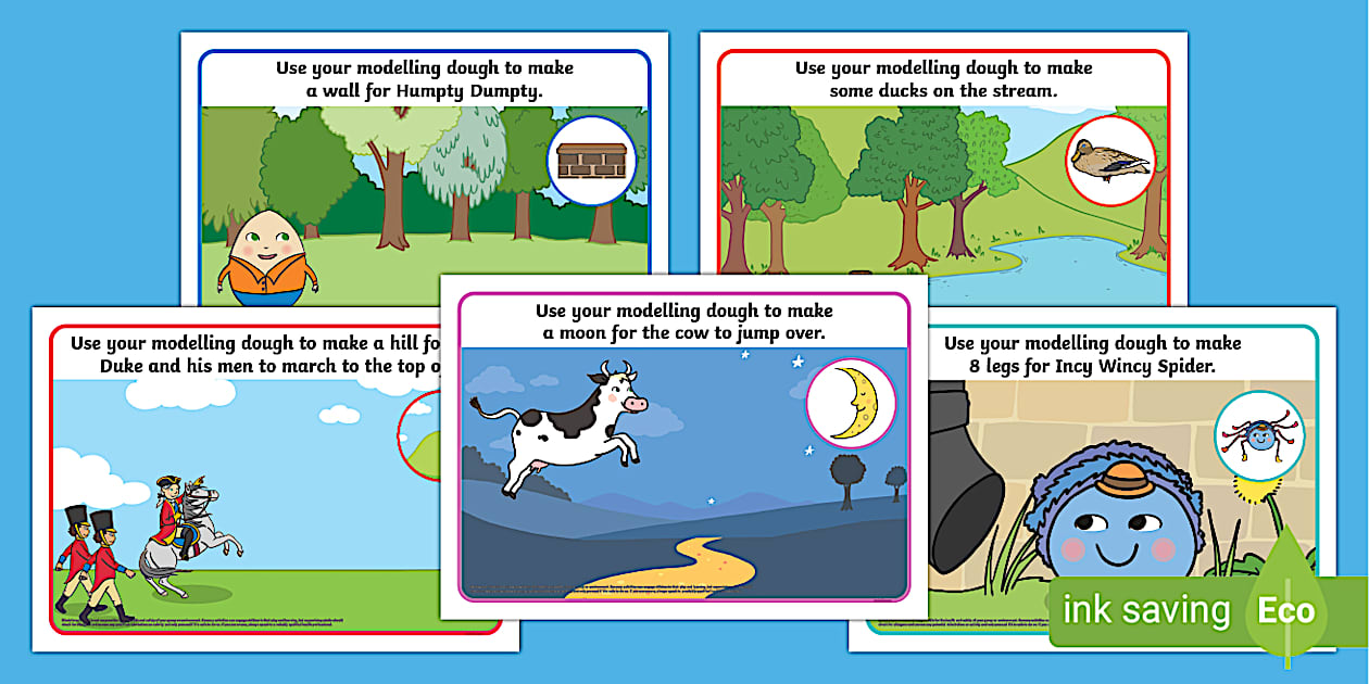 Editable Nursery Rhyme Modelling Dough Mats - Twinkl