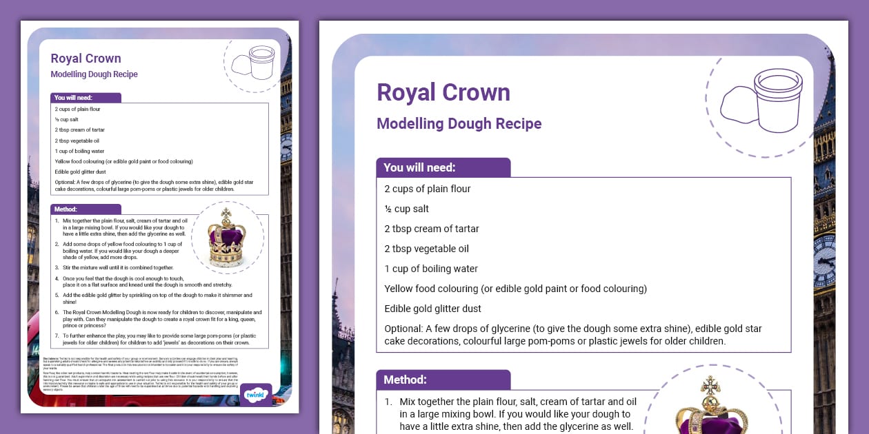 Royal Crown Modelling Dough Recipe | Twinkl (Teacher-Made)