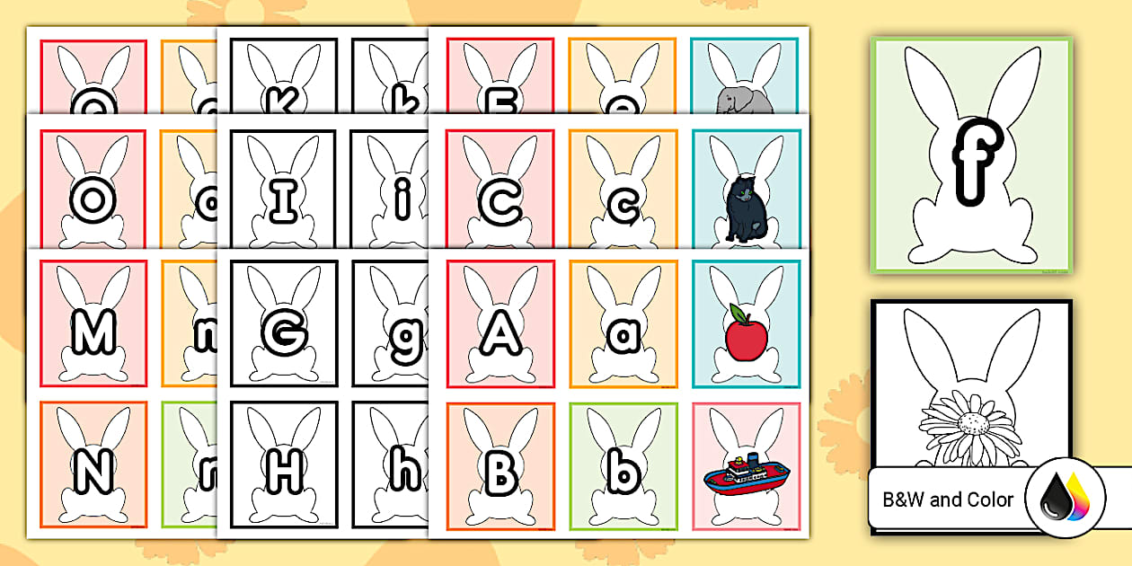 Bunny Letter and Sound Recognition Matching Game - Twinkl