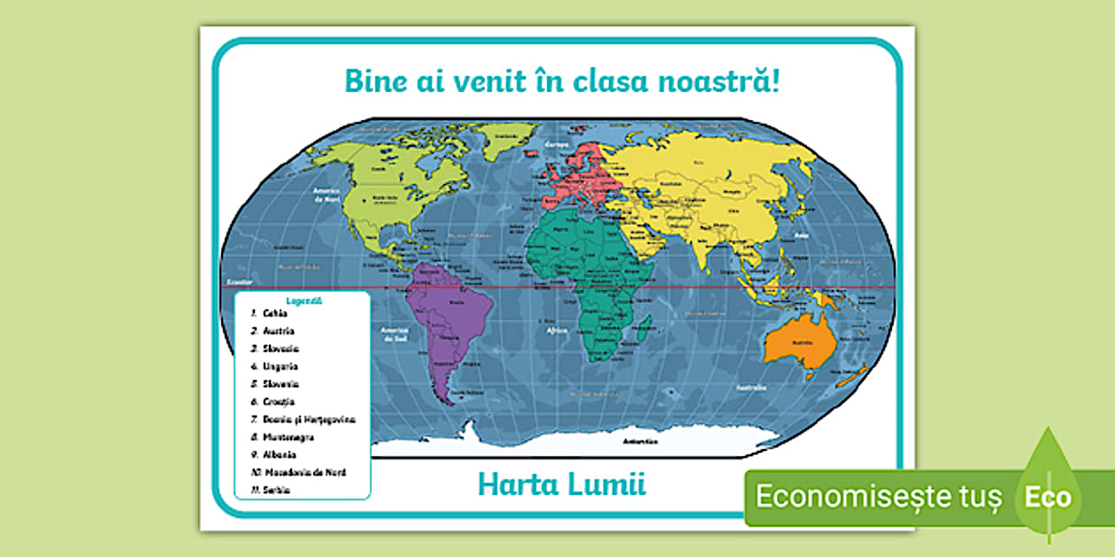 Harta lumii țări | Bine ai venit în clasa nostră | Twinkl RO