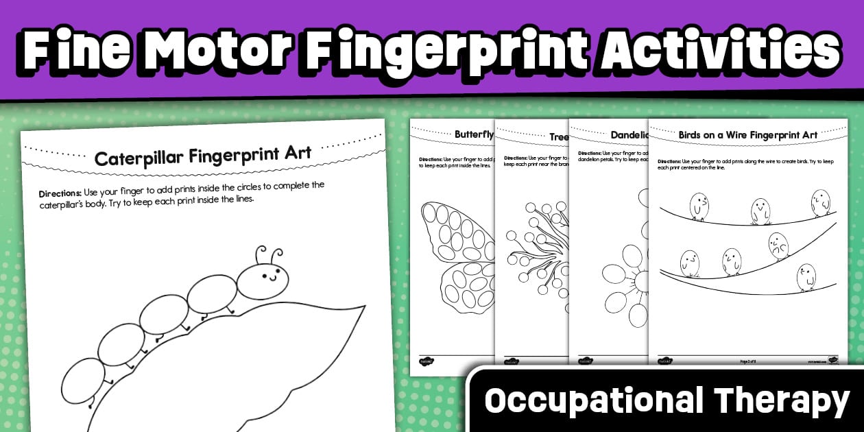 Fine Motor Finger Printing Activities for Occupational Therapy