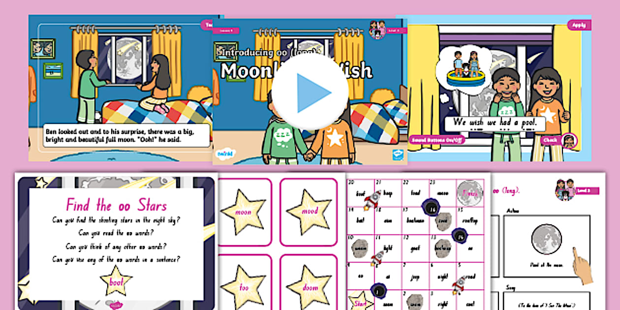 Phonics Level 3 Week 5 Lesson 1 Pack 'oo' (long) - Twinkl