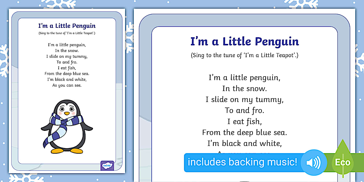 I'm a Little Penguin Rhyme | Twinkl