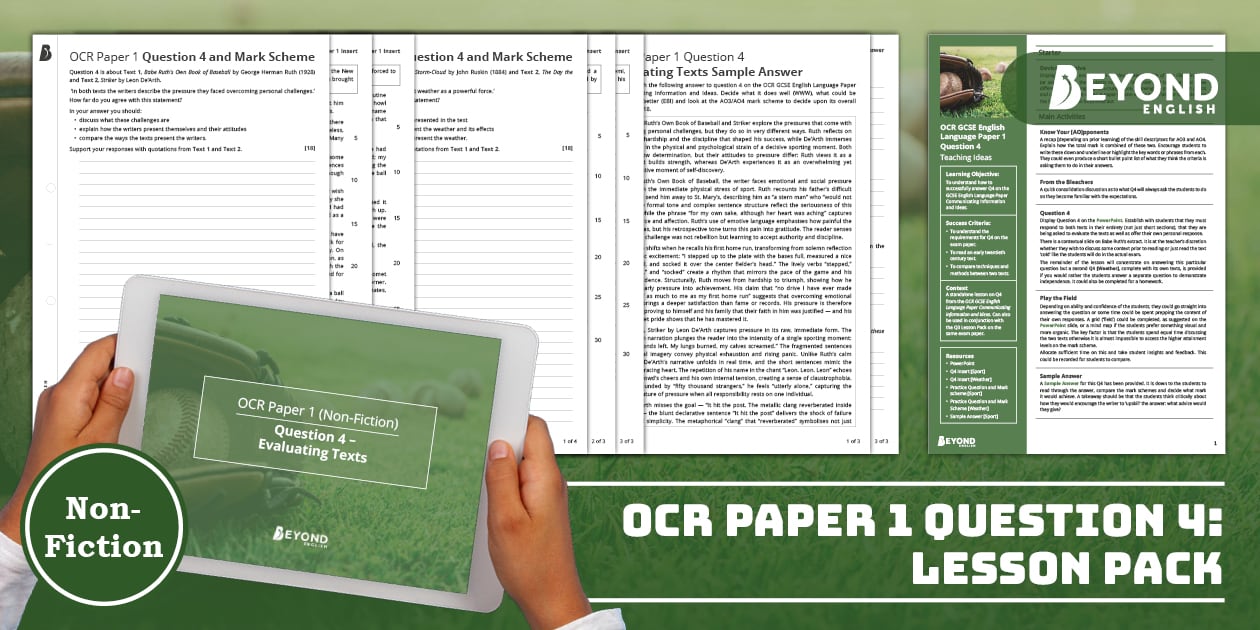 OCR GCSE English Language Paper Communicating Information and Ideas ...