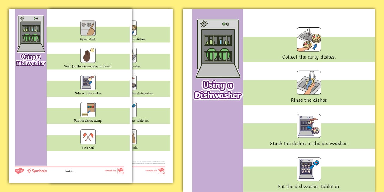 Twinkl Symbols: Using a Dishwasher Visual Schedule - Twinkl