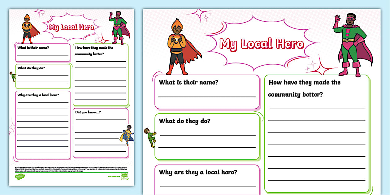 My Local Hero Fact File Template (teacher made) - Twinkl