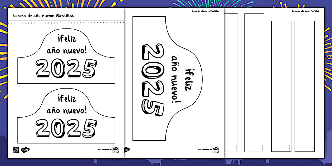 Manualidad: Corona de año nuevo (teacher made) - Twinkl