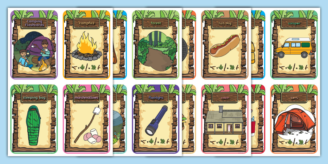 Camping Flashcards (teacher made) - Twinkl