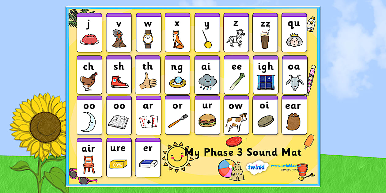 Precursive Summer Themed Phase 3 Sound Mat (Teacher-Made)