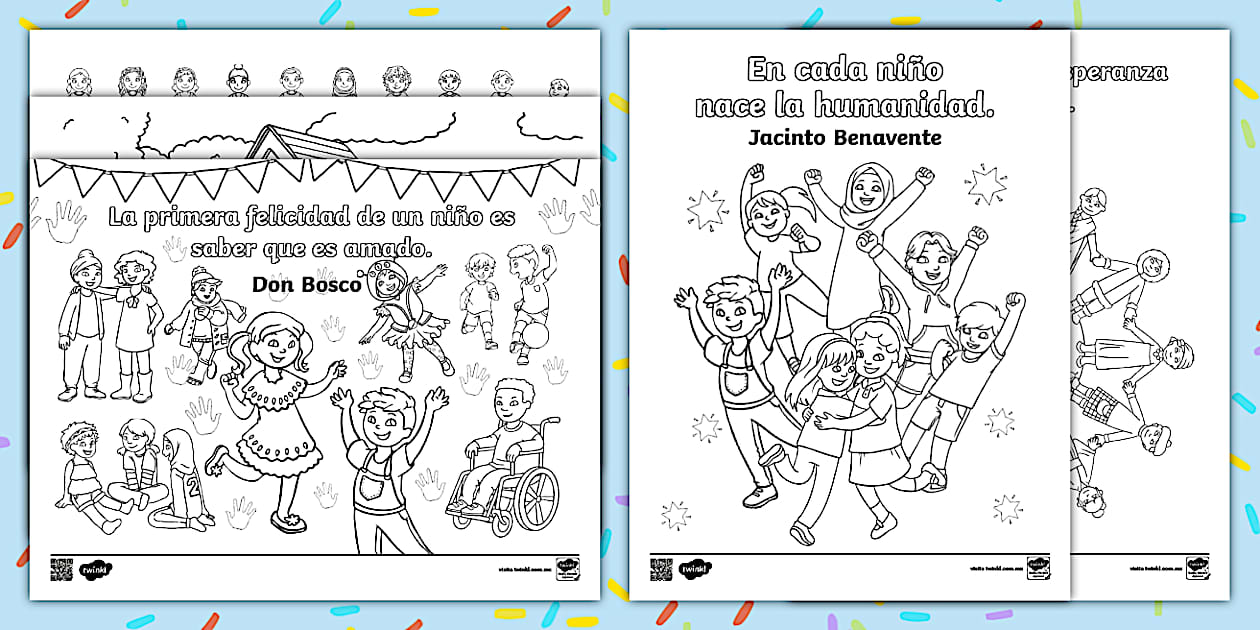 Hojas para colorear: Día del Niño y de la Niña - Twinkl