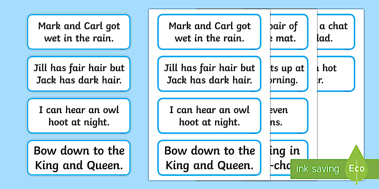Phase 3 Sentence Cards (teacher made) - Twinkl
