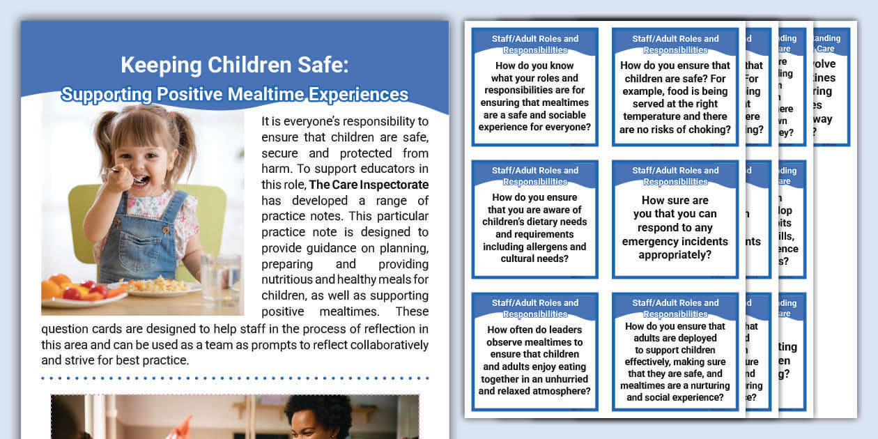 Keeping Children Safe: Positive Mealtime Question Cards